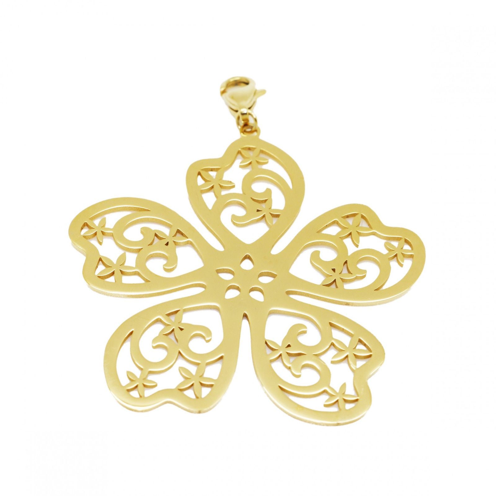 Charm fleur arabesque doré